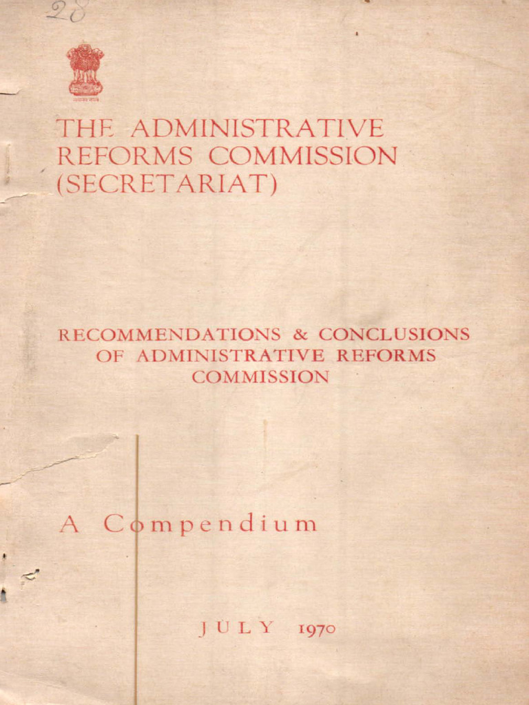 1st Administrative Reforms Commission Report | PDF | Government Of ...
