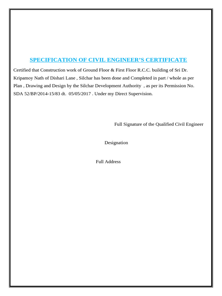 Specification of Civil Engineer | PDF