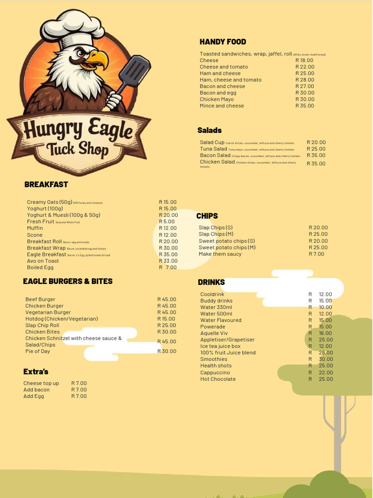 Breakfast and Snack Menu Options | PDF | Bacon | Hamburgers
