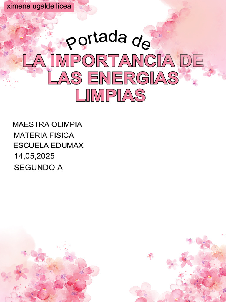 Documento A4 Carátula Portada Cubierta Proyecto Artístico Acuarela Rosa | PDF | Cantidades ...