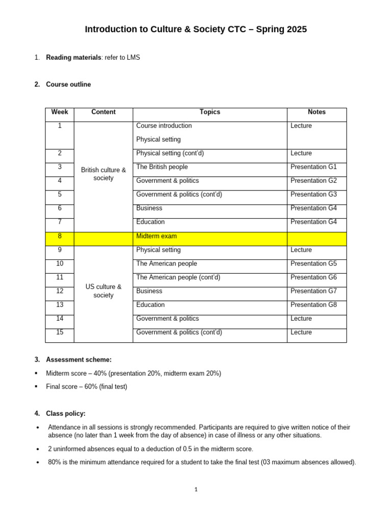 Introduction To Culture CTC | PDF