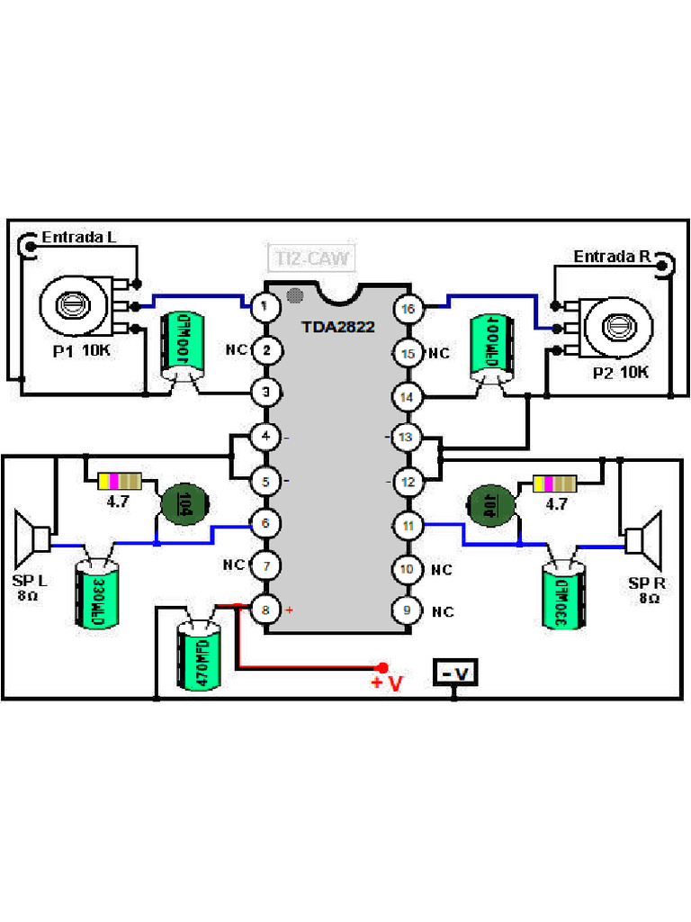 Amplificador Tda2822 16 Pines | PDF
