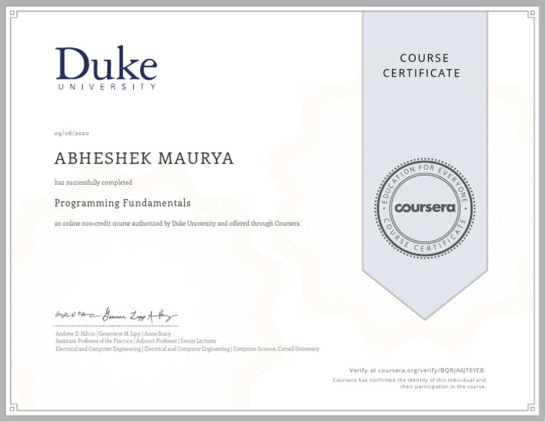 Coursera Programming Fundamentals | PDF | Academia