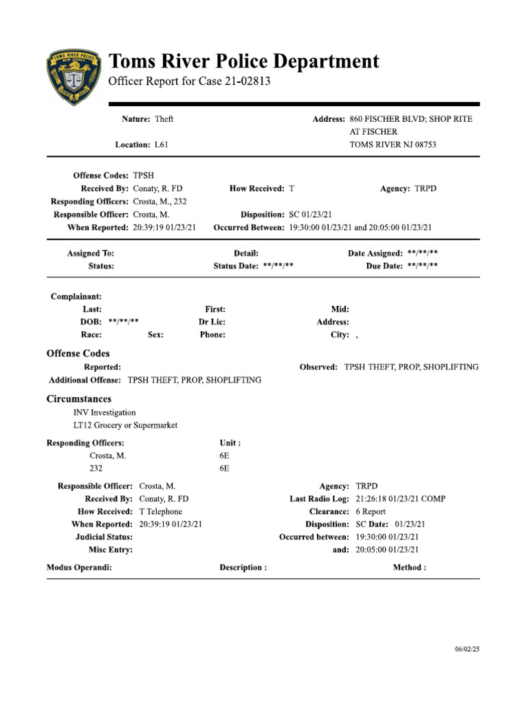 Bianchini Arrest Report | PDF