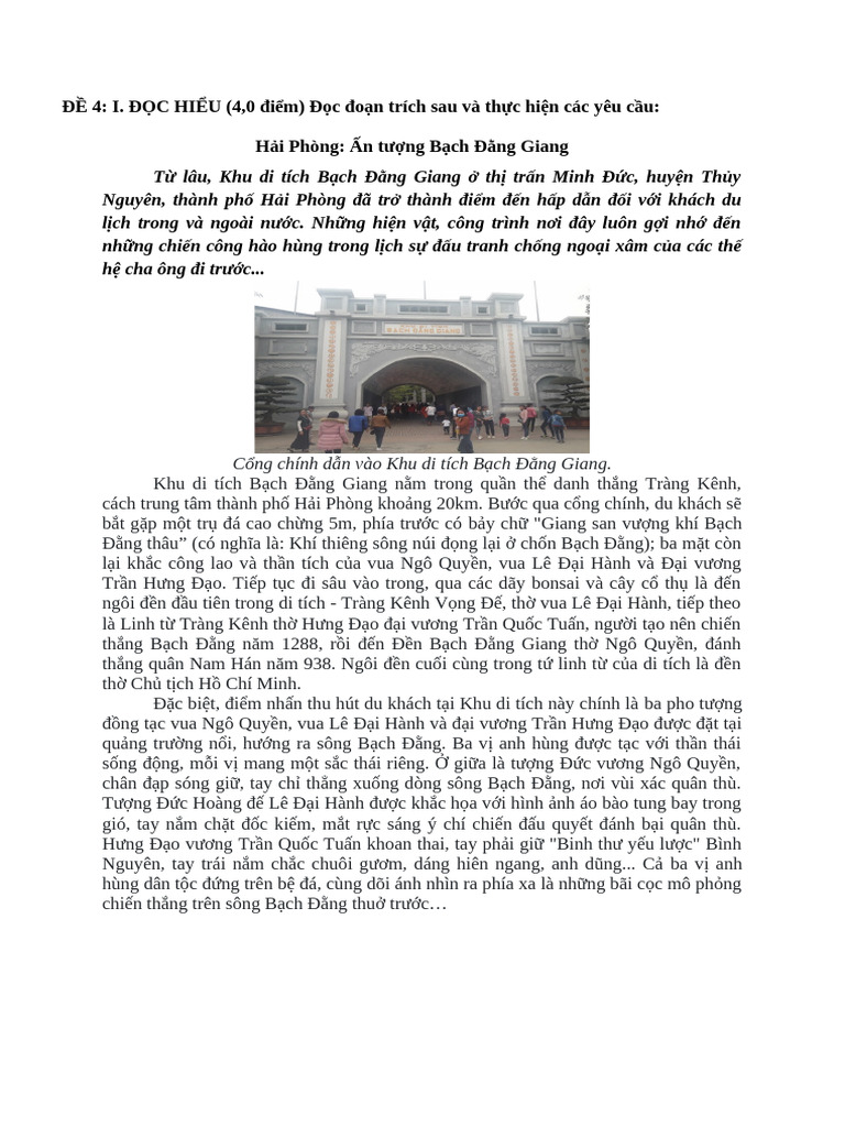 Đề Ôn Số 4 - Doan 2025 | PDF