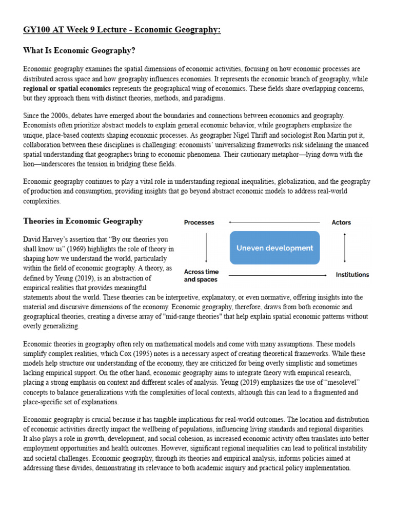 Understanding Economic Geography Theories | PDF | Economic Growth ...