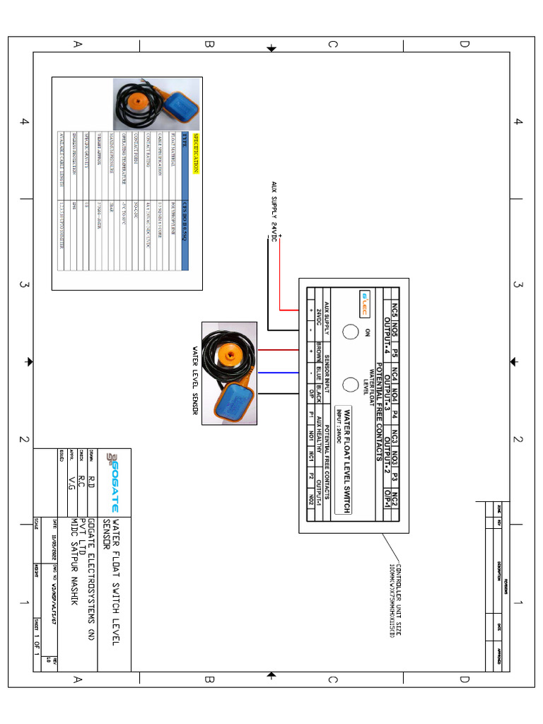 Drawing - Gogate - Water Float Switch | PDF