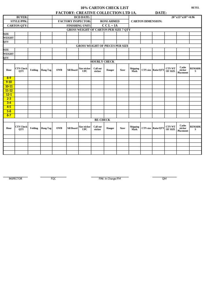 10% Carton Check | PDF