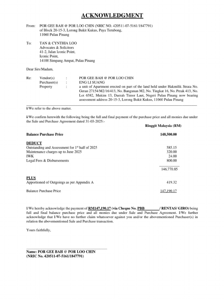 09-Acknowledgement of BPP | PDF