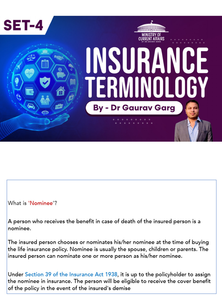 Understanding Nominees and Assignments in Insurance | PDF | Insurance ...