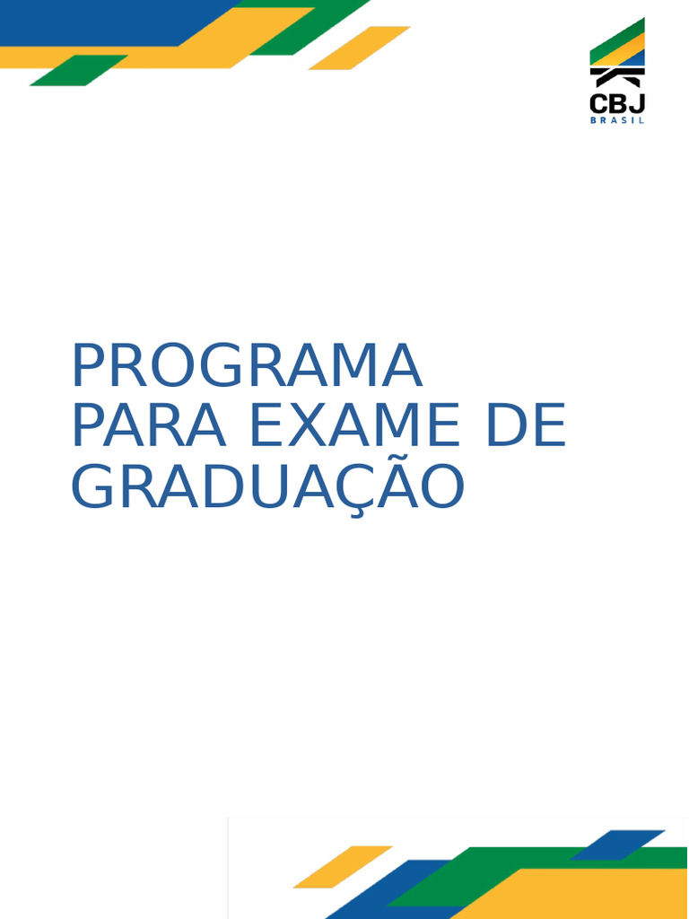 Programa para exame de graduação (CBJ) | PDF | Judô | Tao