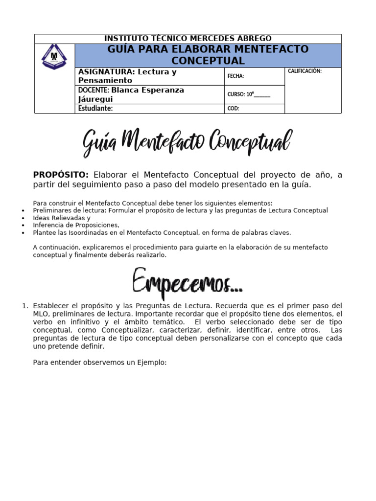 Guía para Crear un Mentefacto Conceptual | PDF | Creatividad ...