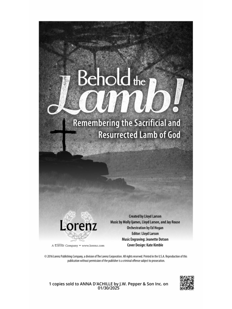 Behold The Lamb-Choral | PDF