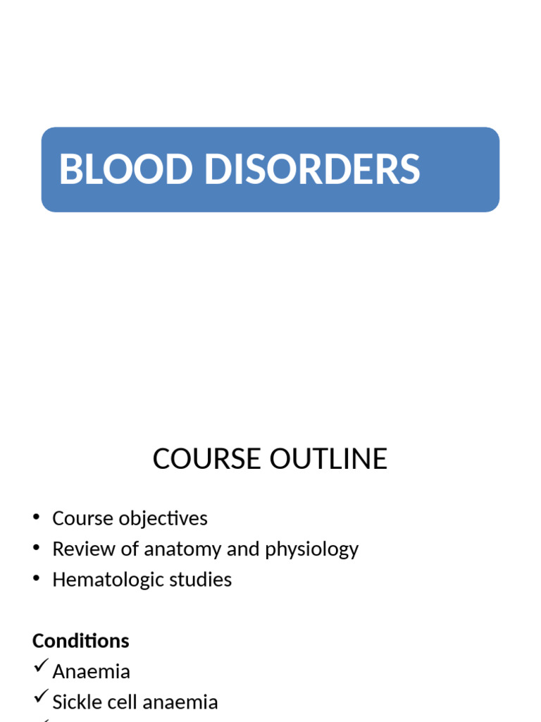 Blood Disorders | PDF | Anemia | Leukemia