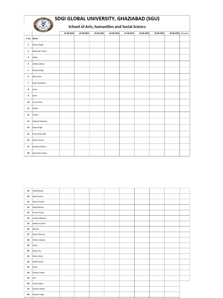 BA Attendance Report August 2024 | PDF