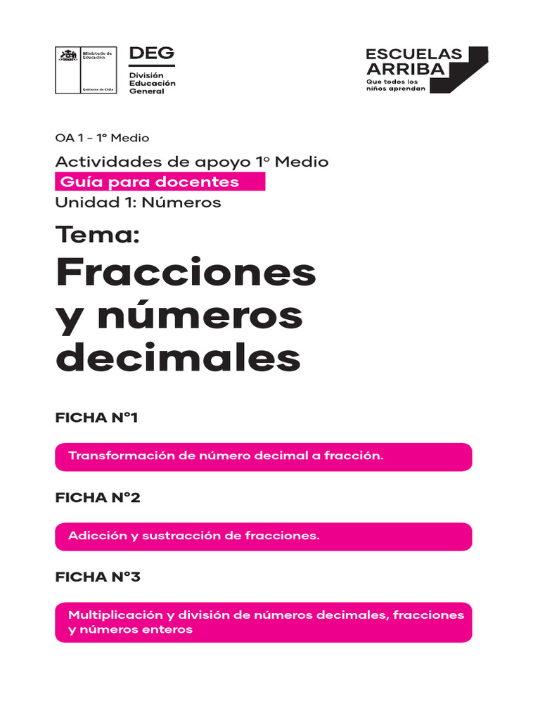 Fracciones Números Decimales Octavo | PDF | Sustracción | Decimal