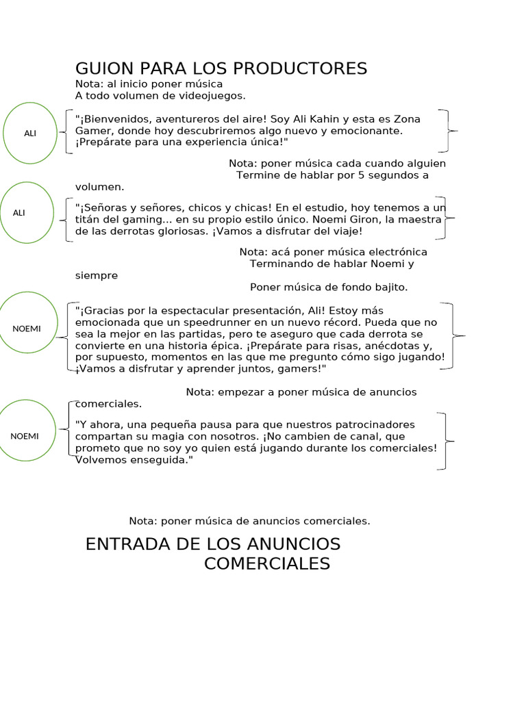 GUION PARA LOS PRODUCTORES Nota | PDF