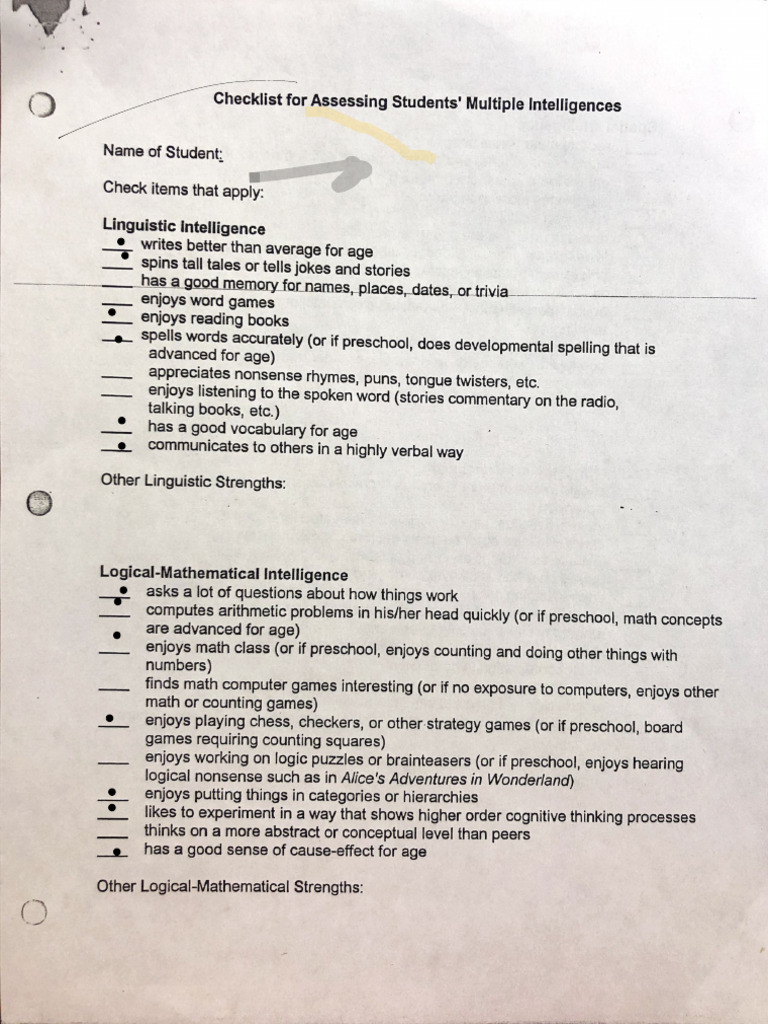 Assessing Multiple Intelligence | PDF