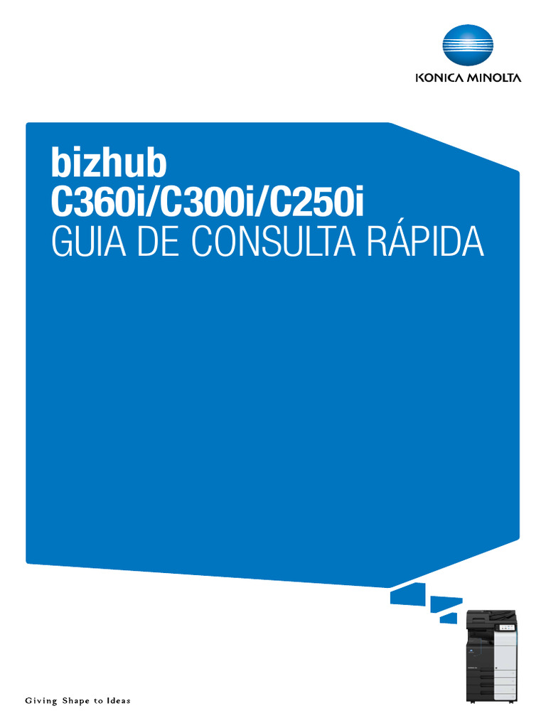 MANUAL Bizhub C360i C300i C250i Quick Guide PT 1 1 1 | PDF | Laser | Tomadas elétricas