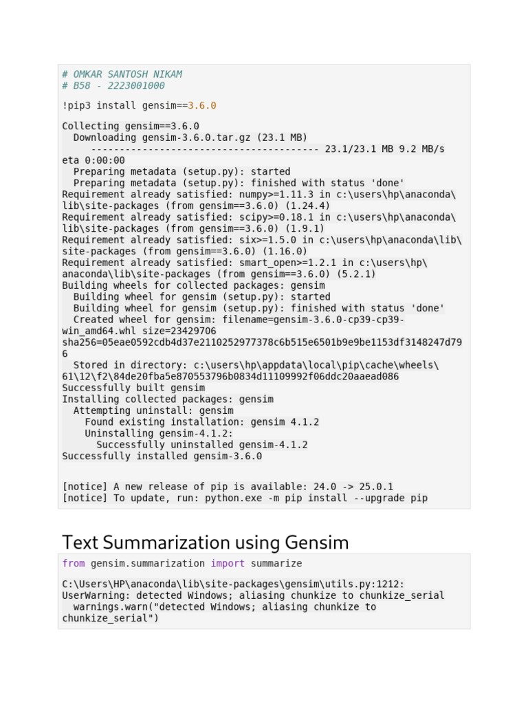 Gensim - Text Summarization & Keyword Extraction | PDF | Information Retrieval | Applied Mathematics