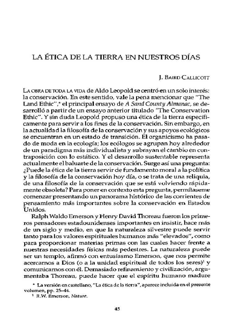 J. BAIRD CALLICOTT Naturaleza - Valor Margarita - Valdes 43 66 | PDF