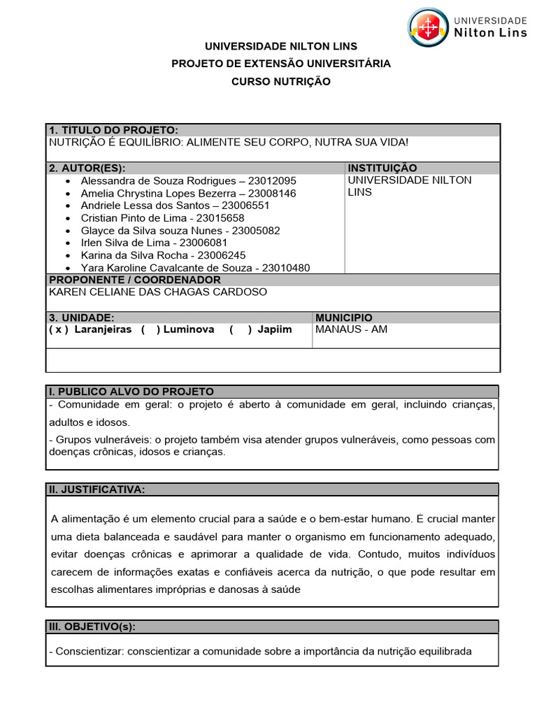 PROJETO Inicial DE EXTENSAO - KAREN - Imprimir | PDF | Envelhecimento | Corpo humano