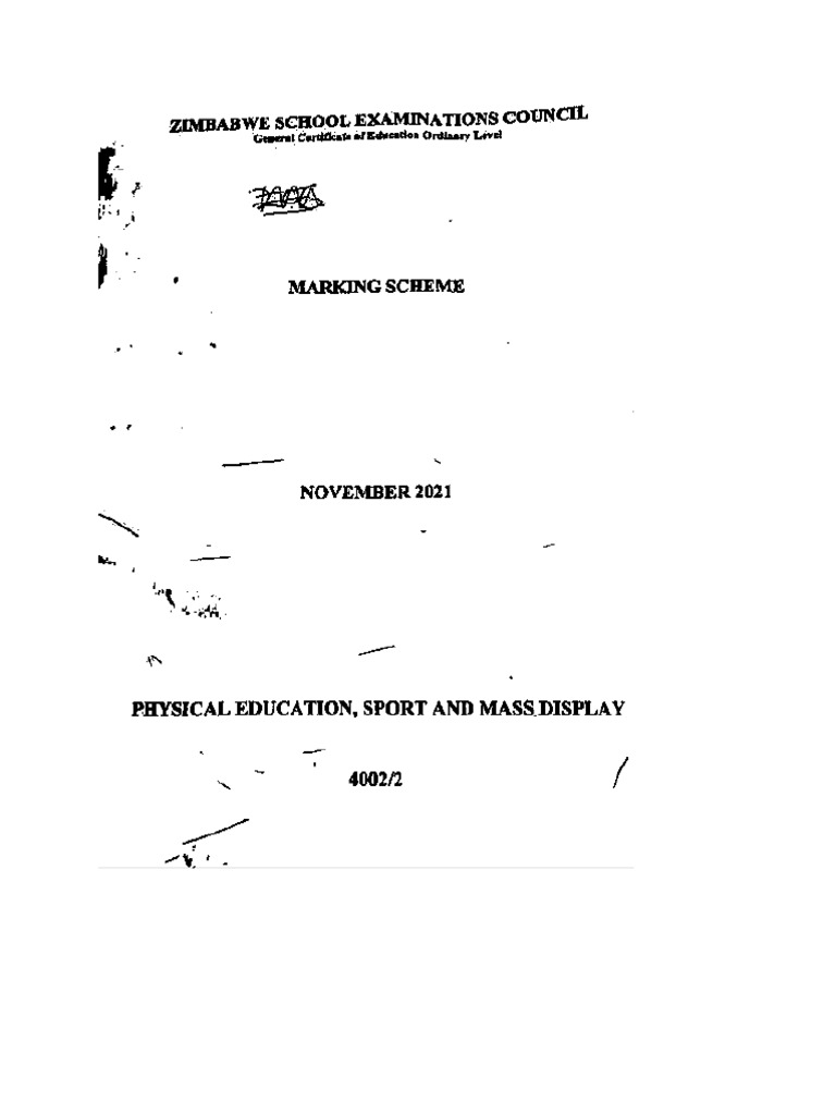 2021 Mark Scheme Pesmd | PDF