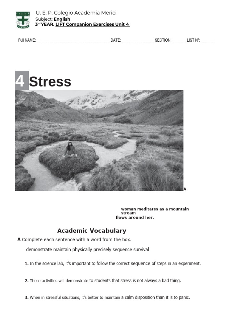 Lift L3 StudentWorksheets Unit 04 | PDF | Verb | Fight Or Flight Response