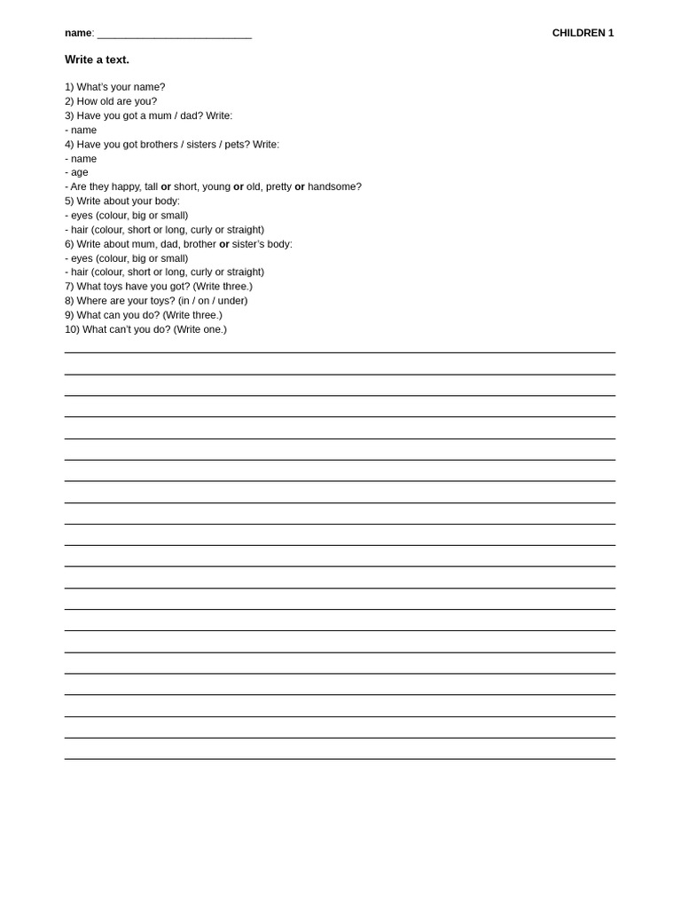 Children Writing Practice | PDF