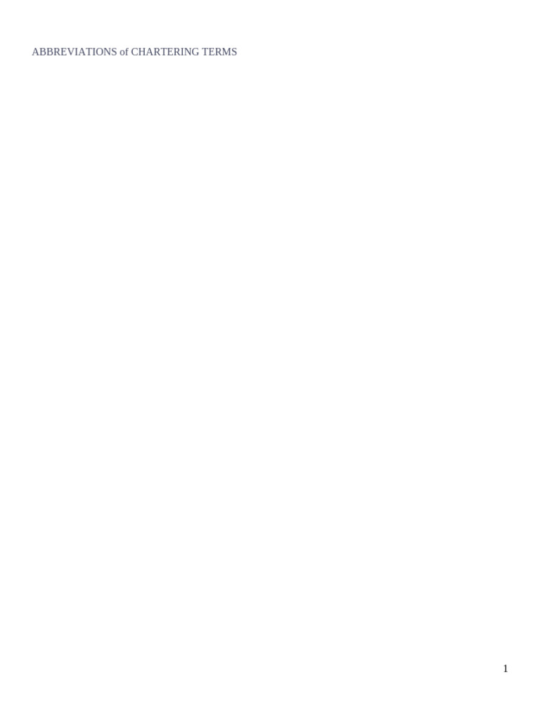 Chartering Terms Abbreviations Guide | PDF