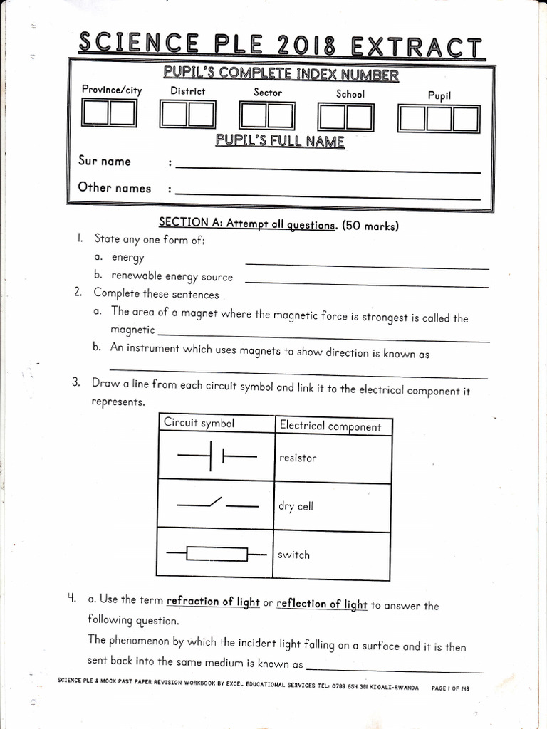 Science Mock Past Paper Revision Guide | PDF | Plants | Plant Reproduction
