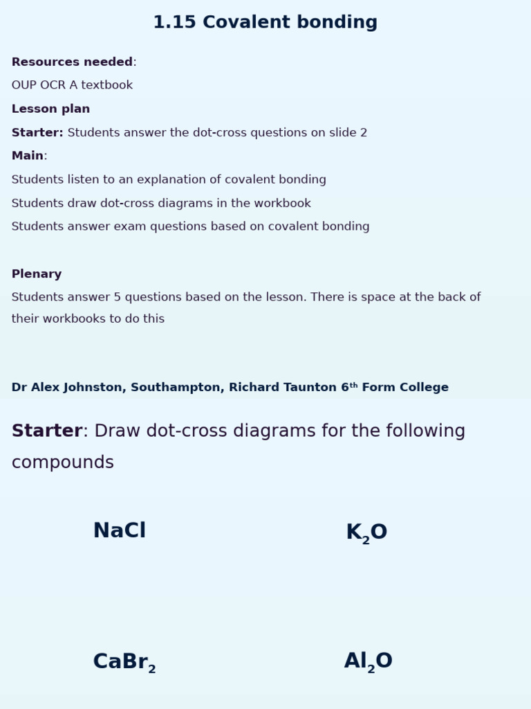 Understanding Covalent Bonding Basics | PDF | Chemical Bond | Covalent Bond