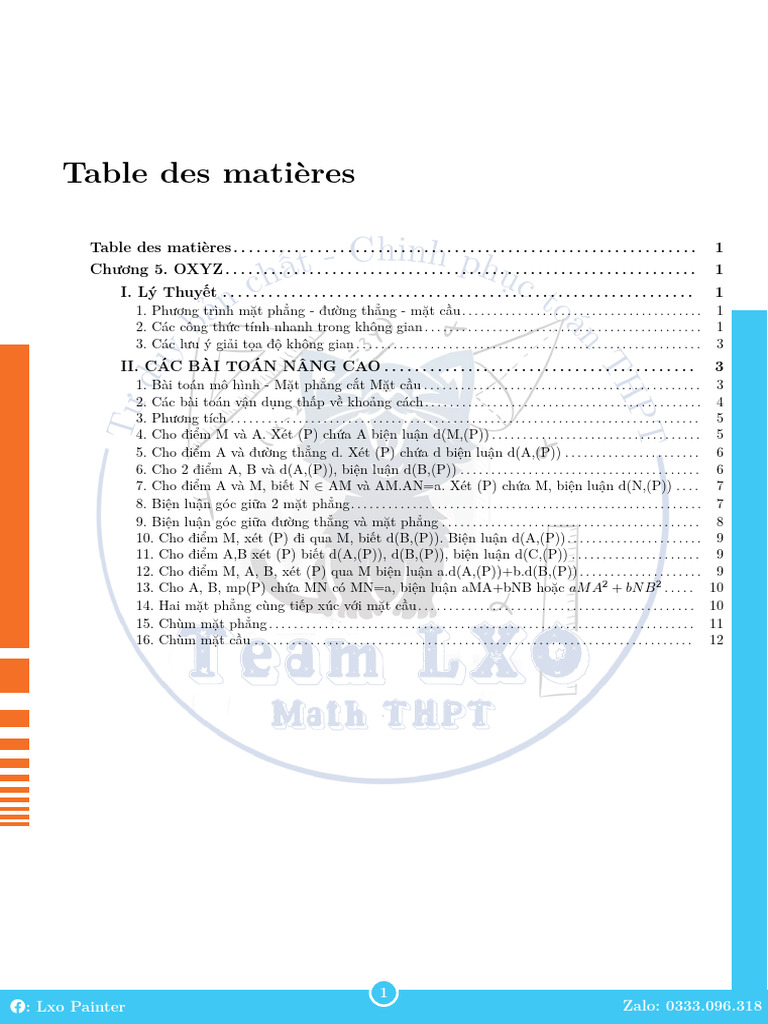 Các Dạng VDC-Oxyz | PDF