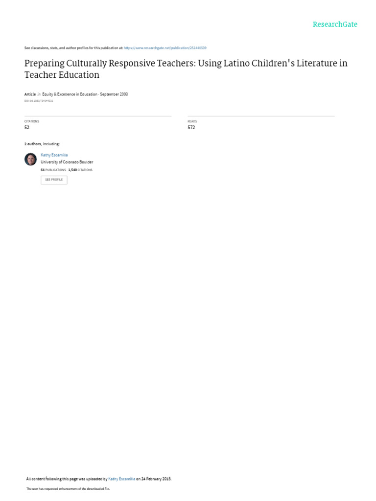 Preparing Culturally Responsive Teachers Using Lat | PDF | Hispanic And ...