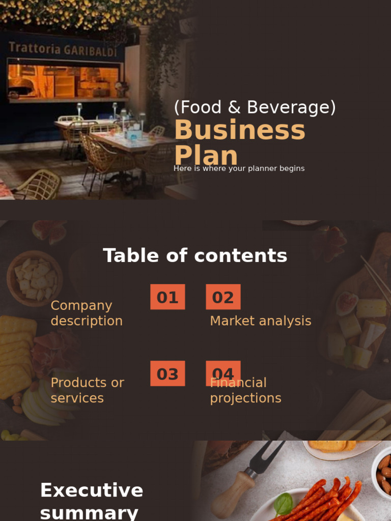 F&B (Food & Beverage) Business Plan by Slidesgo | PDF | Marketing | Sales