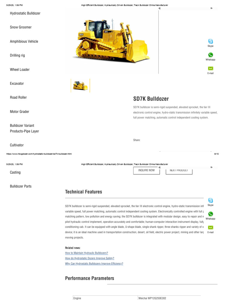High Efficient Bulldozer, Hydraulically Driven Bulldozer, Track ...