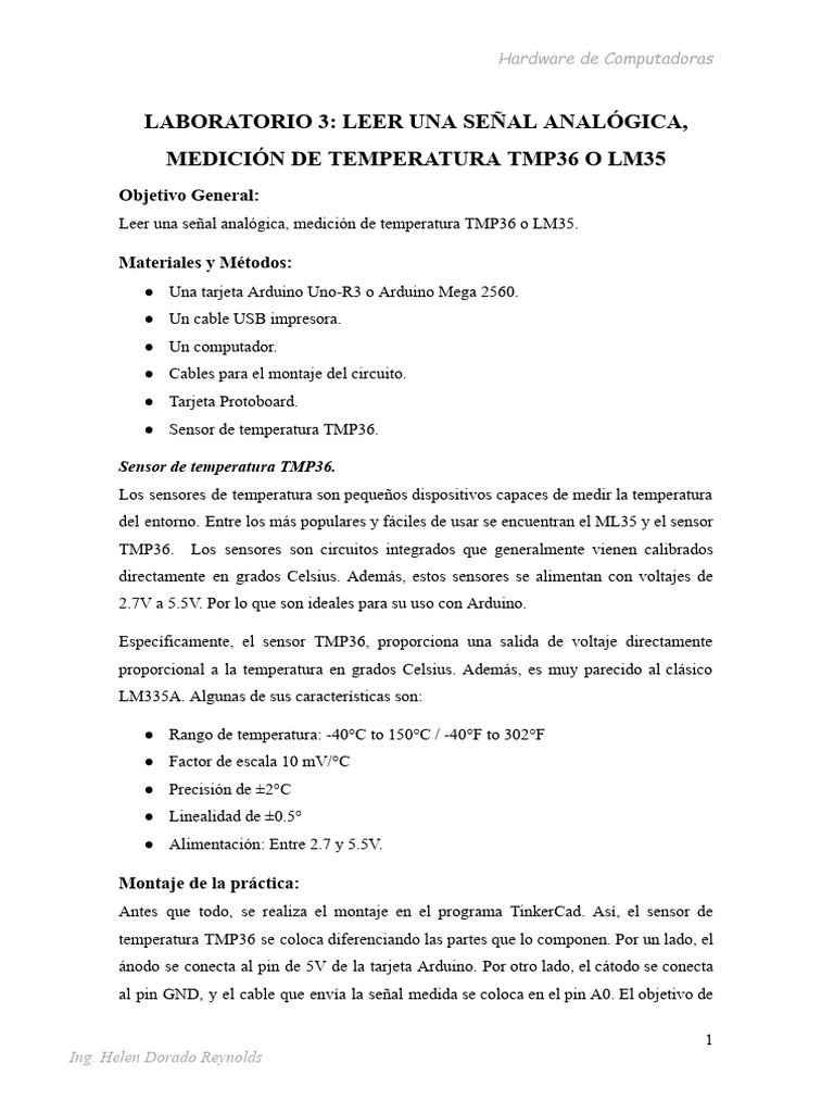 Guia III Sensor de Temperatura | PDF | Sensor | Arduino