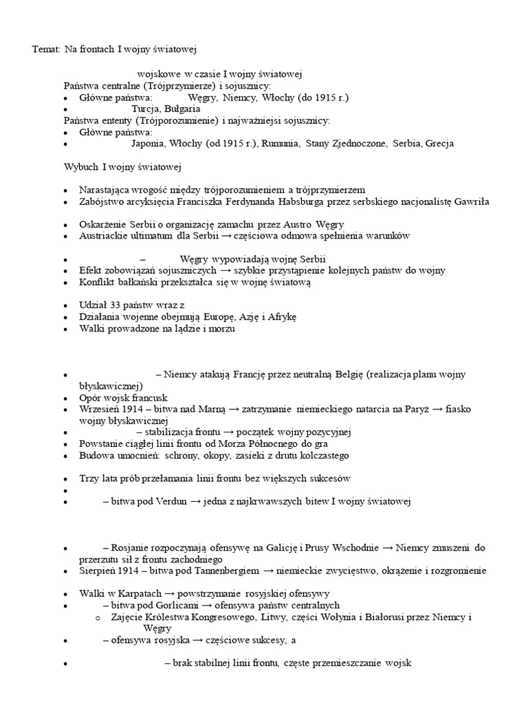 V 2. Na Frontach I Wojny Światowej | PDF