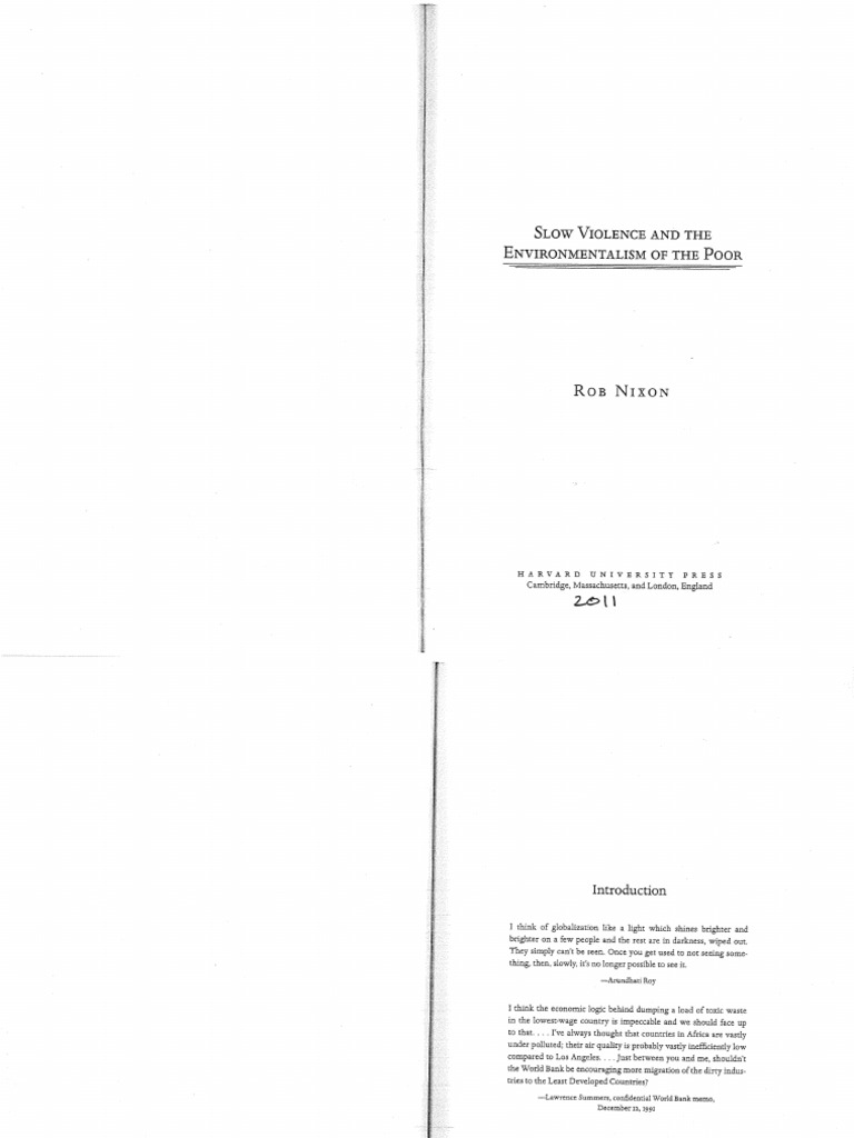 Nixon - 2011 - Slow Violence and The Environmentalism of The Poor | PDF