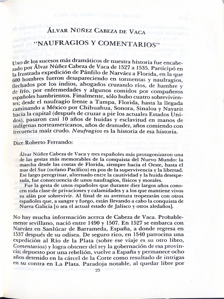 Álvar Nuñez Cabeza de Vaca | PDF