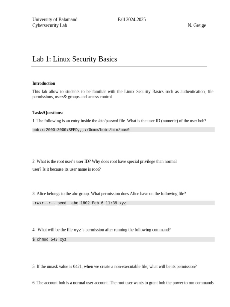 Experiment 1 - Linux Fundamentals | PDF