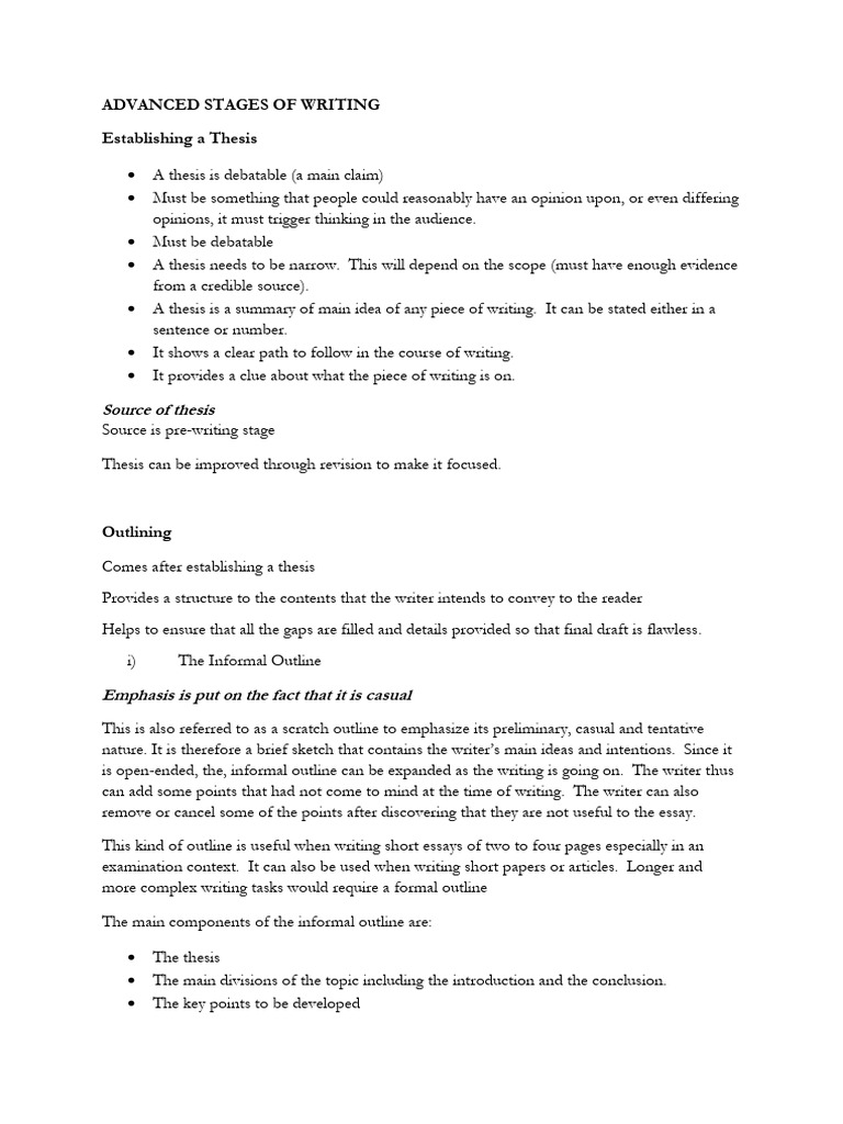 Mastering Thesis and Outlining Techniques | PDF | Thesis | Human ...