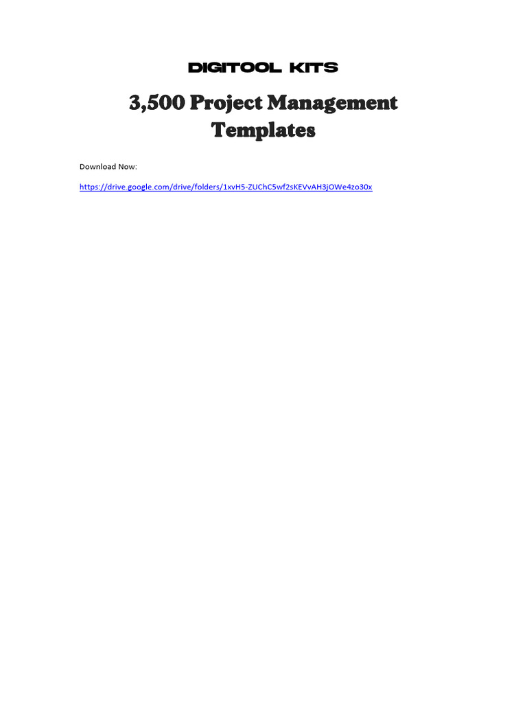 3,500 Project Management Templates | PDF