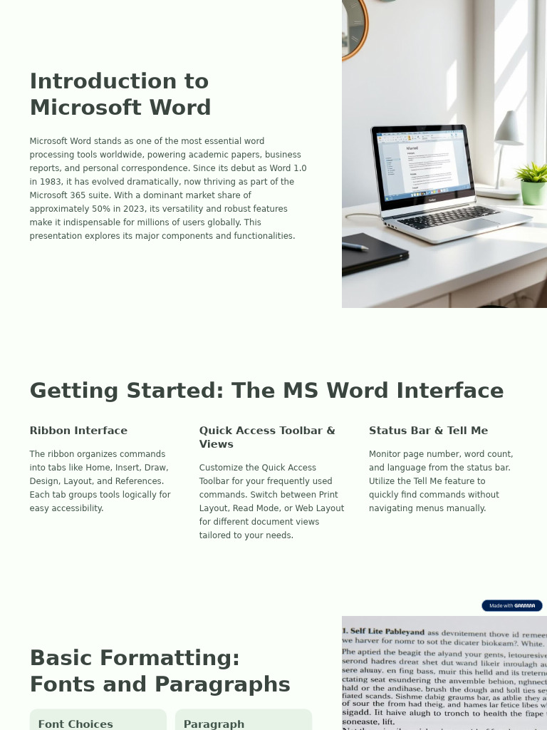 Introduction To Microsoft Word | PDF | Microsoft Word | Text