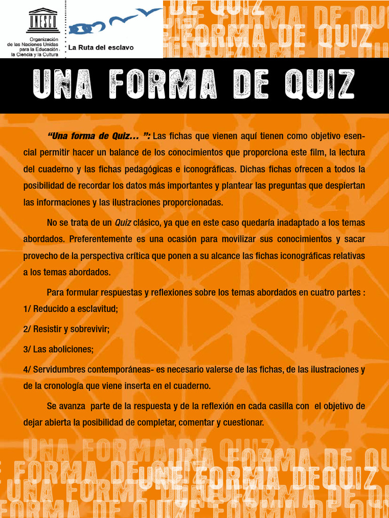 Proyecto Ruta del Esclavo: Quiz Educativo | PDF | Esclavitud