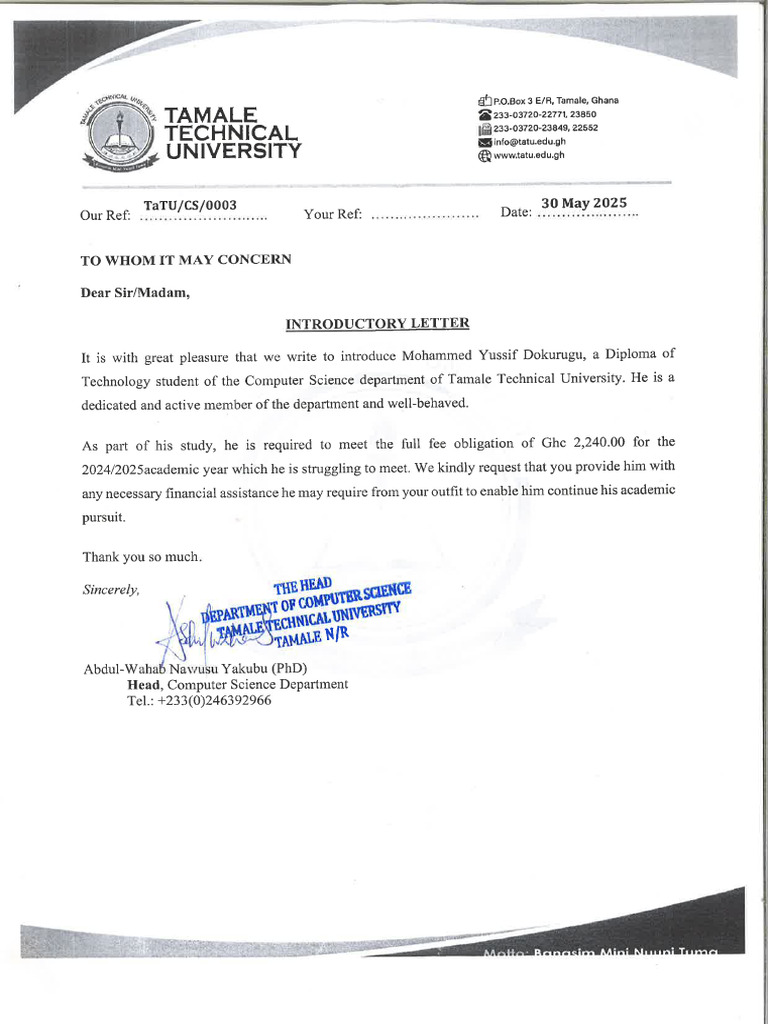 Introductory Letter | PDF