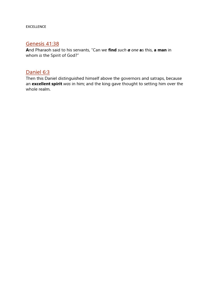 Spirit of Excellence in Daniel | PDF
