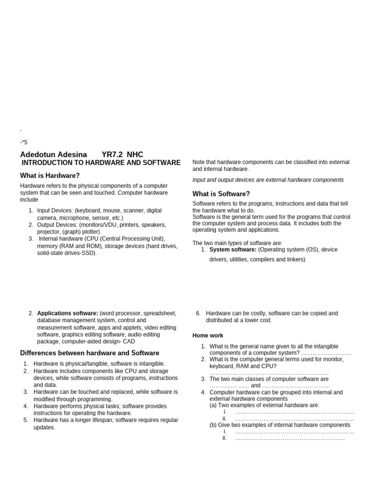 7508 - File - Week1 - Introduction To Hardware and Software-LANDSCAPE (1) (AutoRecovered) | PDF ...