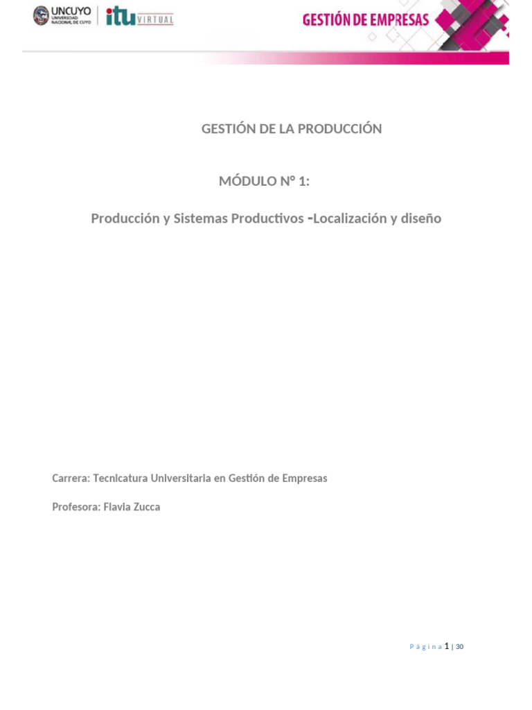 GP-Modulo 1 - Apunte A - Gestión de La Producción | PDF | Business | Calidad (comercial)
