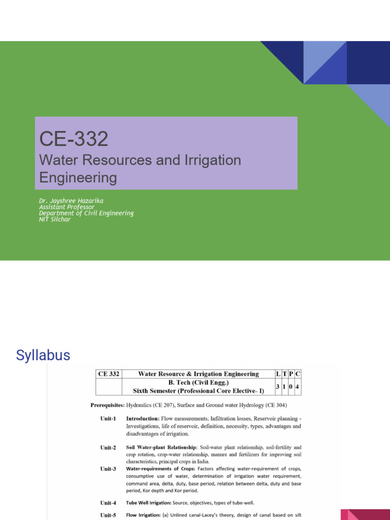 Unit 7 - Water Resources - Irrigation Engg. | PDF | River | Canal